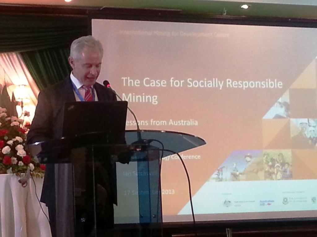 Director of the International Mining for Development Centre Mr Ian ...